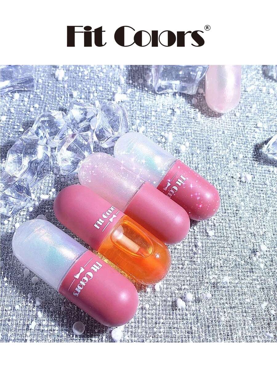 Fit Colors Mini Capsule Lip Balm,1Pc Moisturizing Lip Gloss Clear Color ...