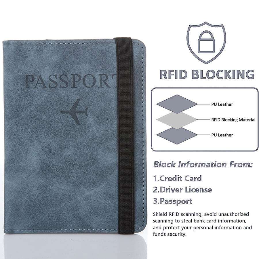 Rfid Travel Passport Holder Pu Leather Ultra-thin Ticket Wallet ...