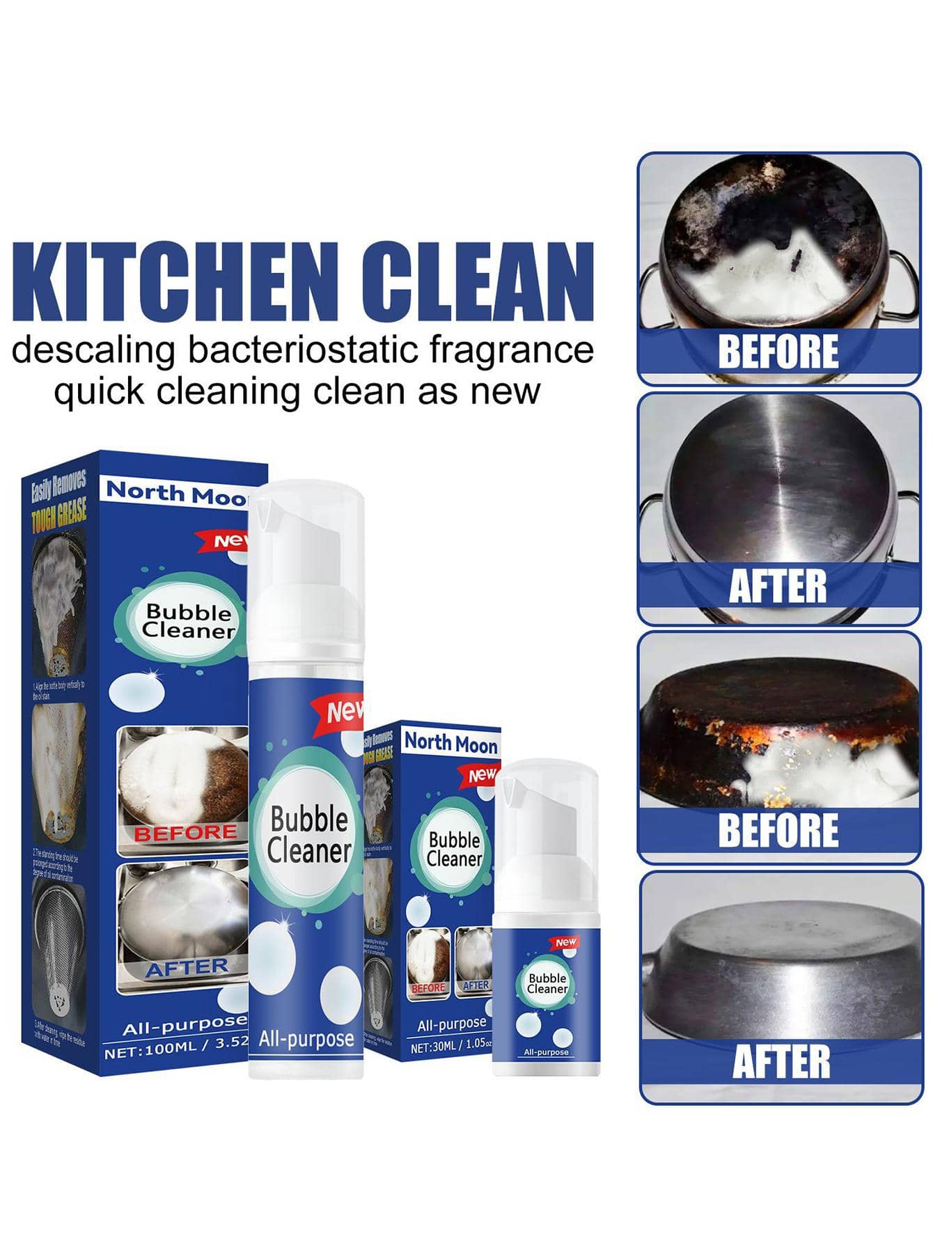 1 Bottle 100ml Oil Foam Rust Remover Cleaning Agent For Kitchen Hood ...