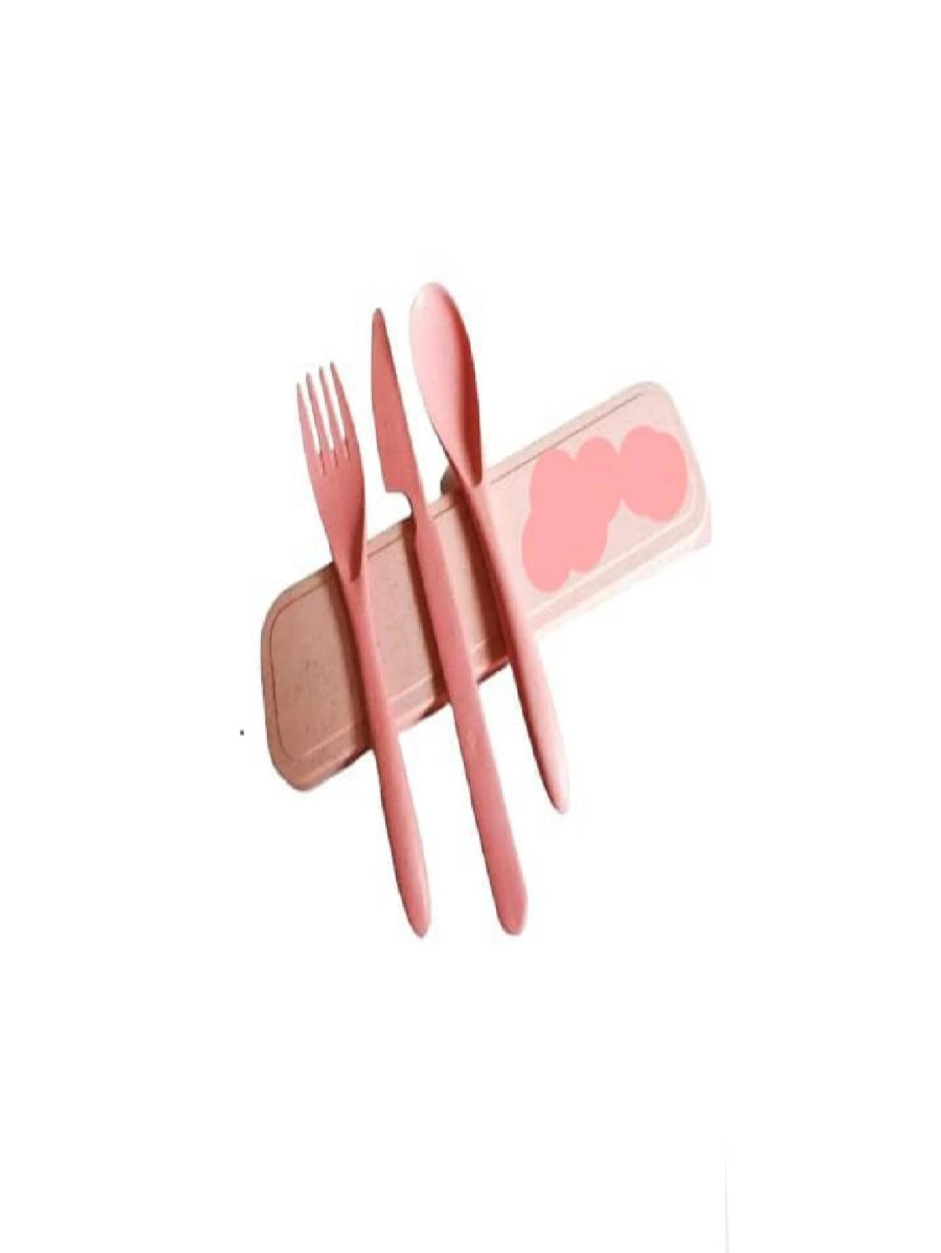 Portable Cutlery Set With -Friendly Case Wheat Fiber Spoon Fork Knife ...