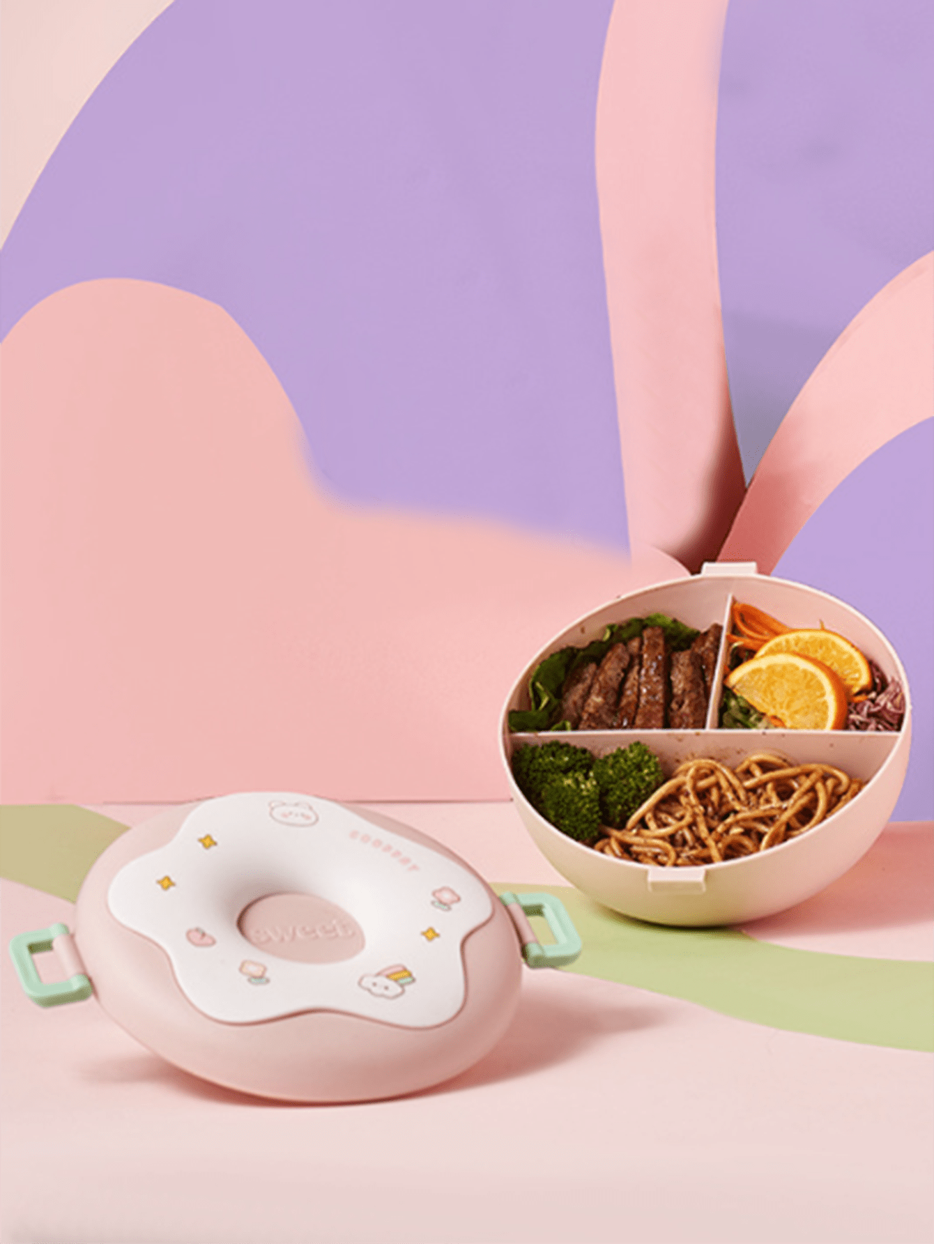 1pc 1000ml Donut Shaped Lunch Box, Microwave Safe And With Lid, Cute ...