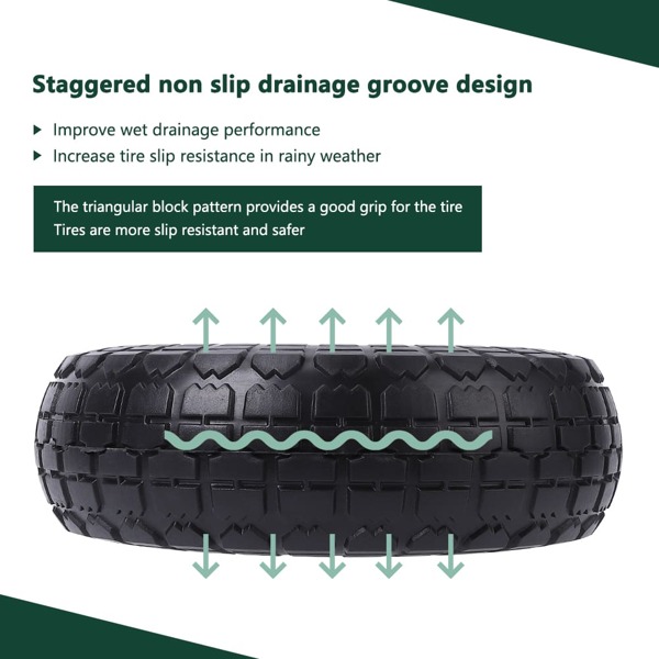 10" Flat Free Tires, 4.10/3.50-4 Air Less Tires Wheels with 5/8 ...