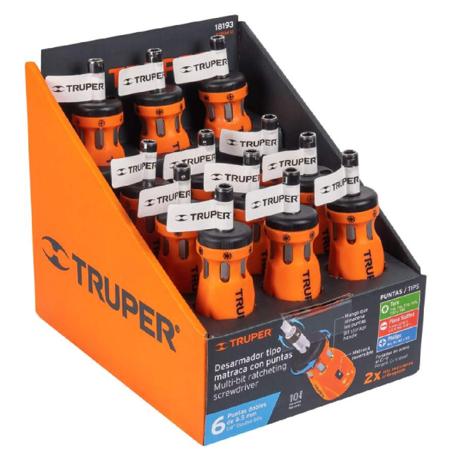 Truper Screwdriver With Ratchet And 6 Double Tips | SHEIN USA