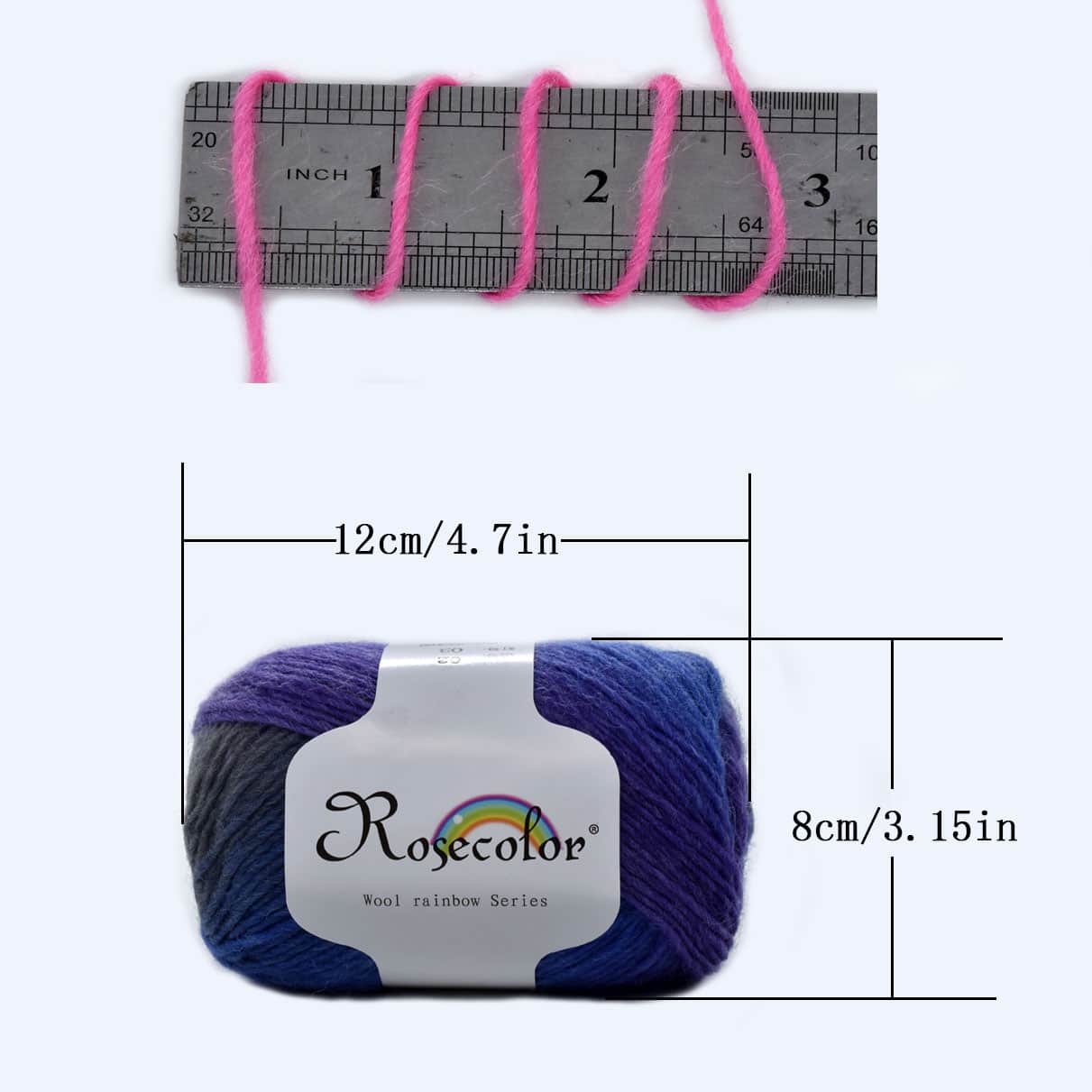 100% Wool Yarn Rainbow Color for Hand Knitting Crochet Hand-Woven ...