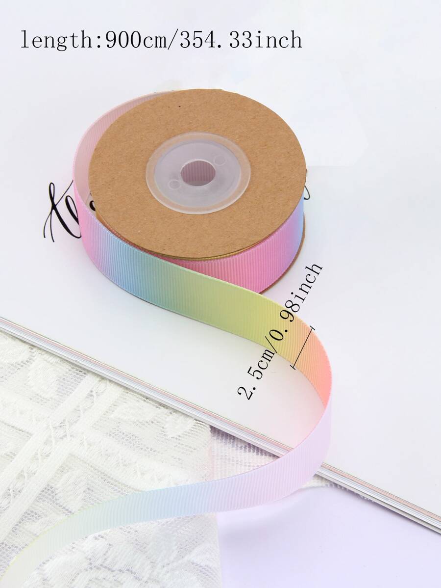 1 Roll Gradient Color Satin Grosgrain Ribbon, 354 Inches, For Back To ...