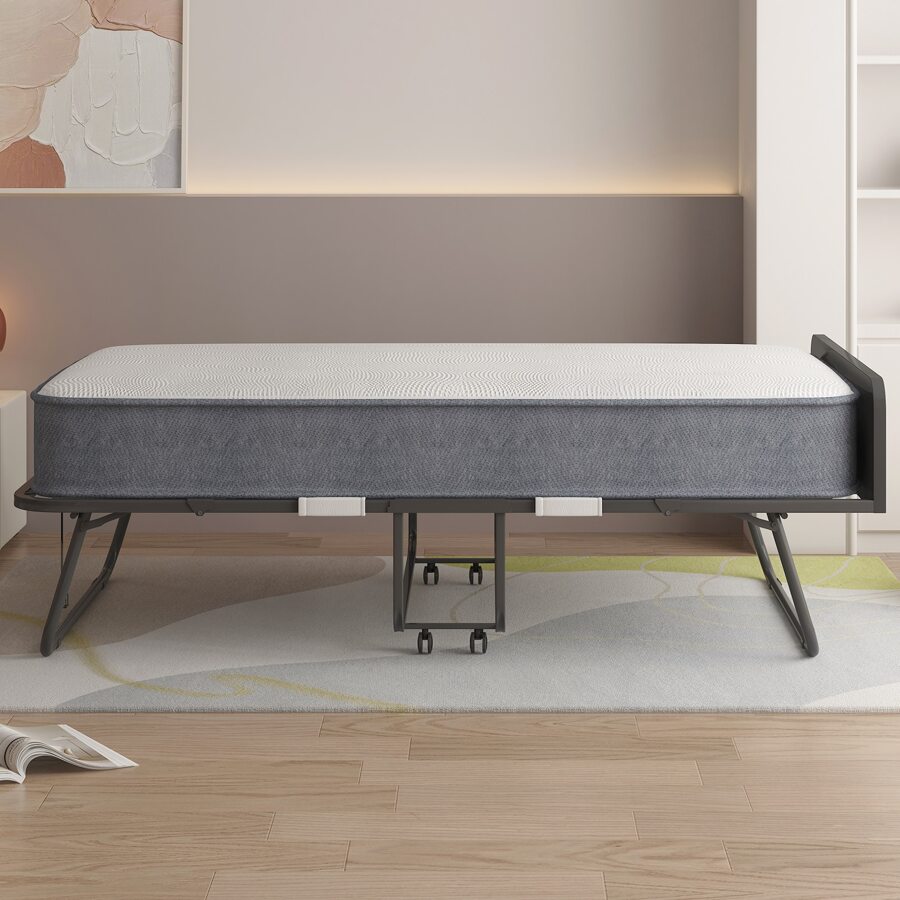 Mjkone Mjkone Folding Bed With 5 Inch Mattress And Headboard | Portable ...