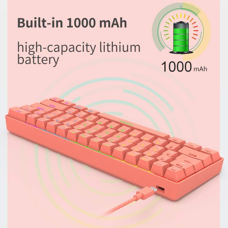 AJAZZ DAIDAI STK61 Wireless Dual Mode Mechanical Keyboard 61 Key Mixed ...