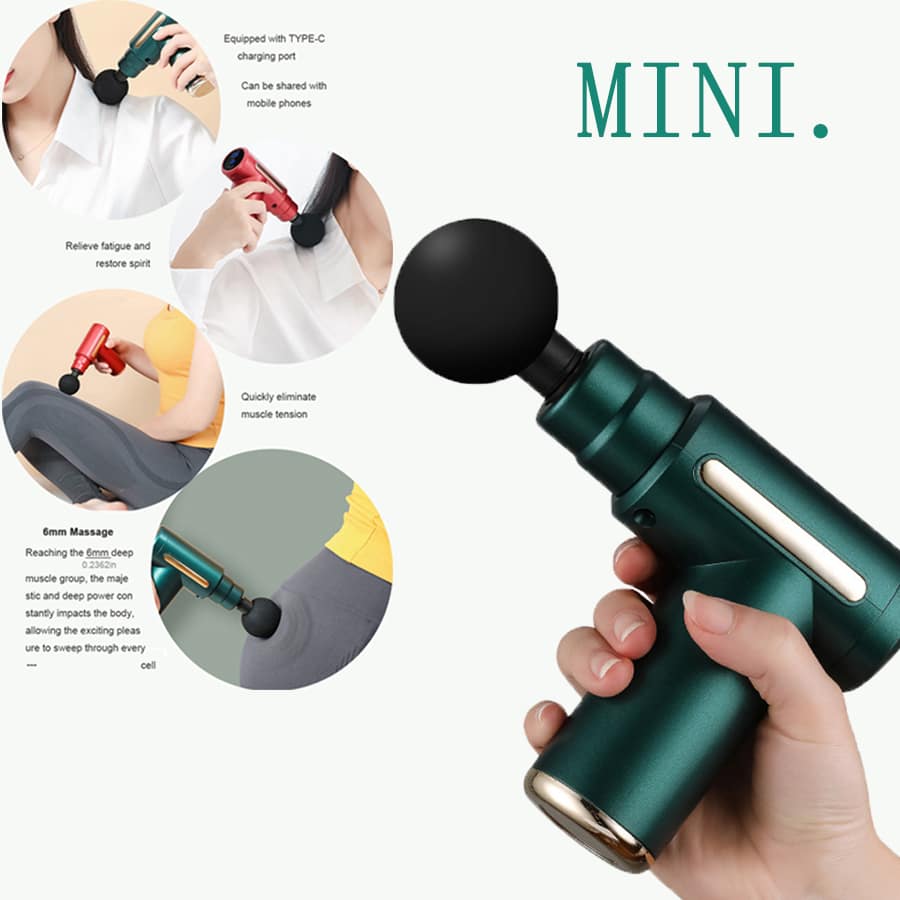 Green Mini Massage Gun - For Exercise, Fitness, Muscle Massaging ...