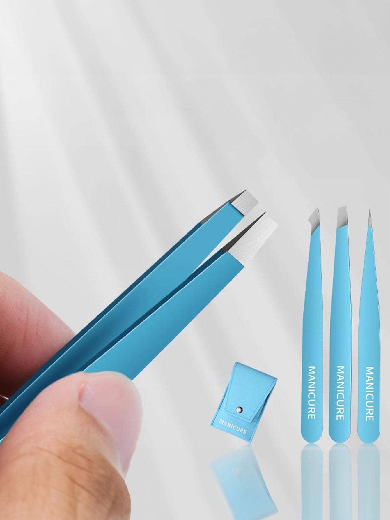 [Water blue] 1 small tweezers with hook mouth [send leather bag] | SHEIN UK