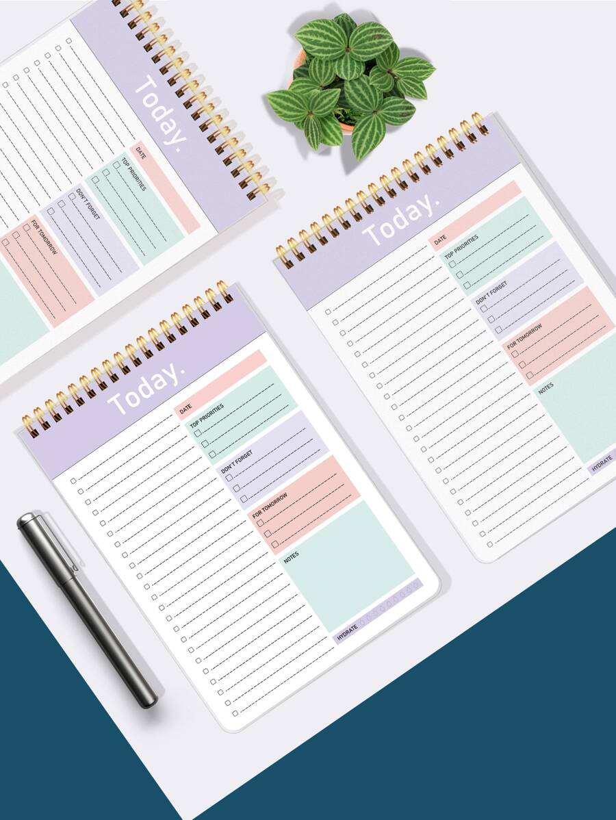 104 Pages Double-Sided 52 Sheets Lined Spiral Journal Notebook, Daily ...