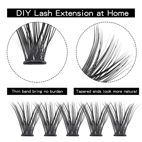 Azenlo Cluster Lashes 200Pcs Individual Lashes 30D 0.07C Curl Mix10 ...