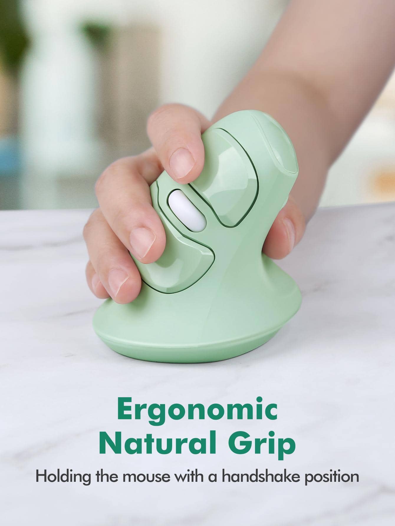 Usb & Type C Dual Receiver Wireless Mouse, Ergonomic Vertical Wireless ...