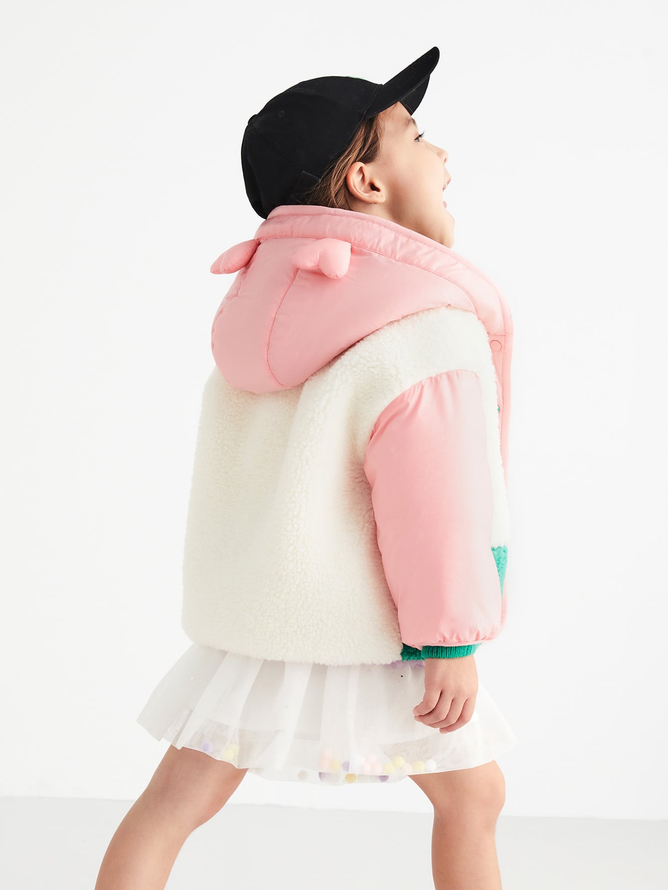 Annil Girls' Short Hooded Jacket, White | SHEIN USA