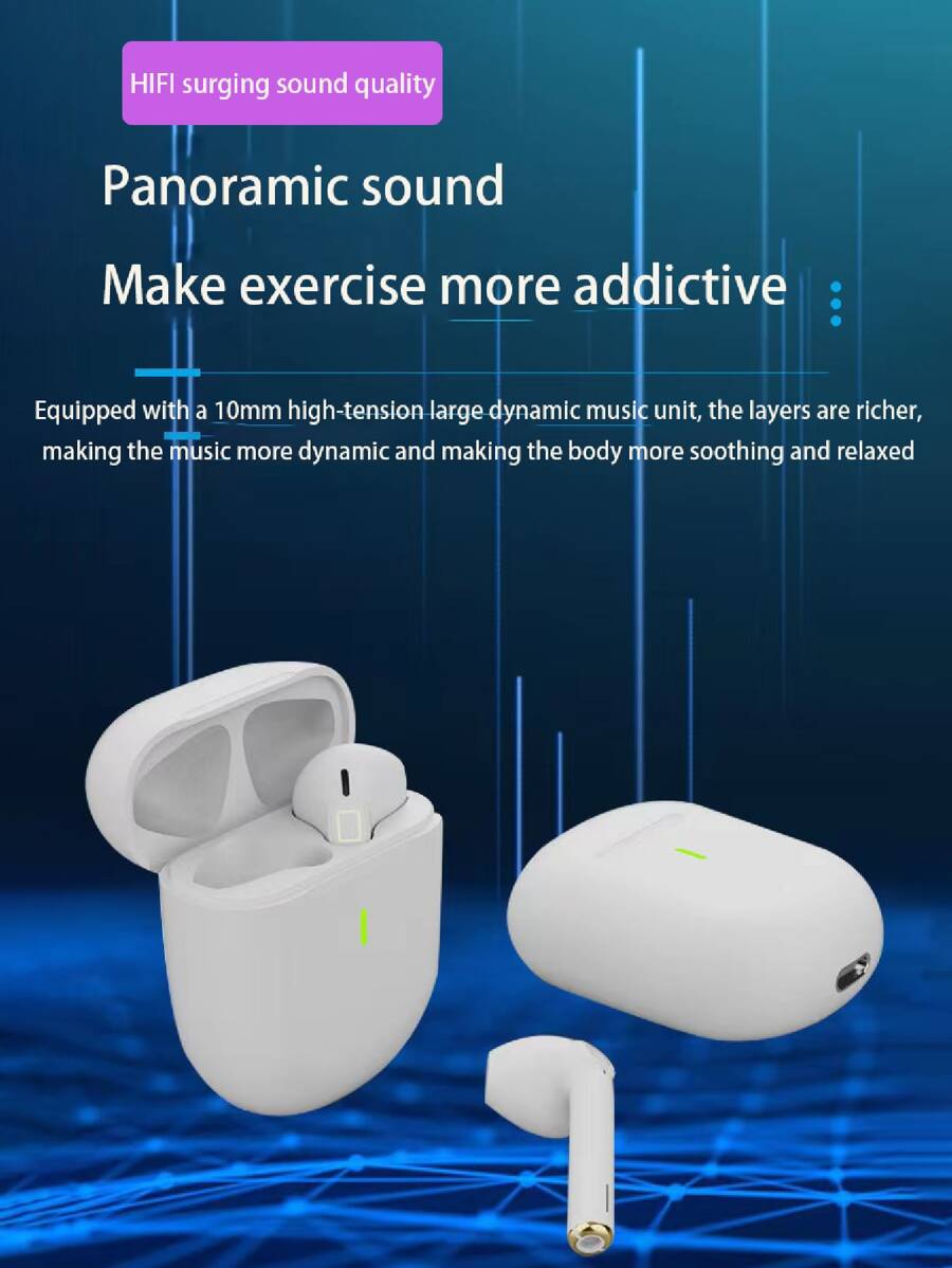 ENC Intelligent Noise Cancelling Half In-Ear Wireless Earbuds With 3D ...