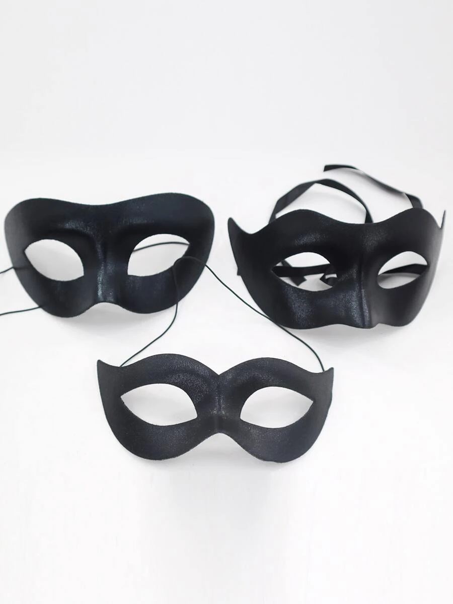 Black Pvc Eye Mask Set, Including One For Adult Female, One For Child ...