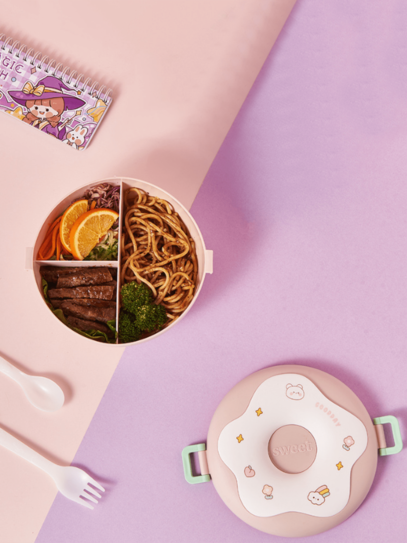 1pc 1000ml Donut Shaped Lunch Box, Microwave Safe And With Lid, Cute ...