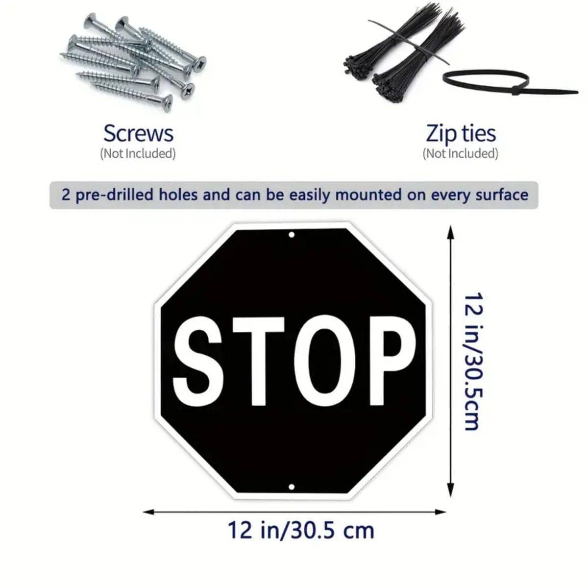 Stop Signs Traffic Aluminum 12''x12'' UV Ink Printing Outdoor Use For ...
