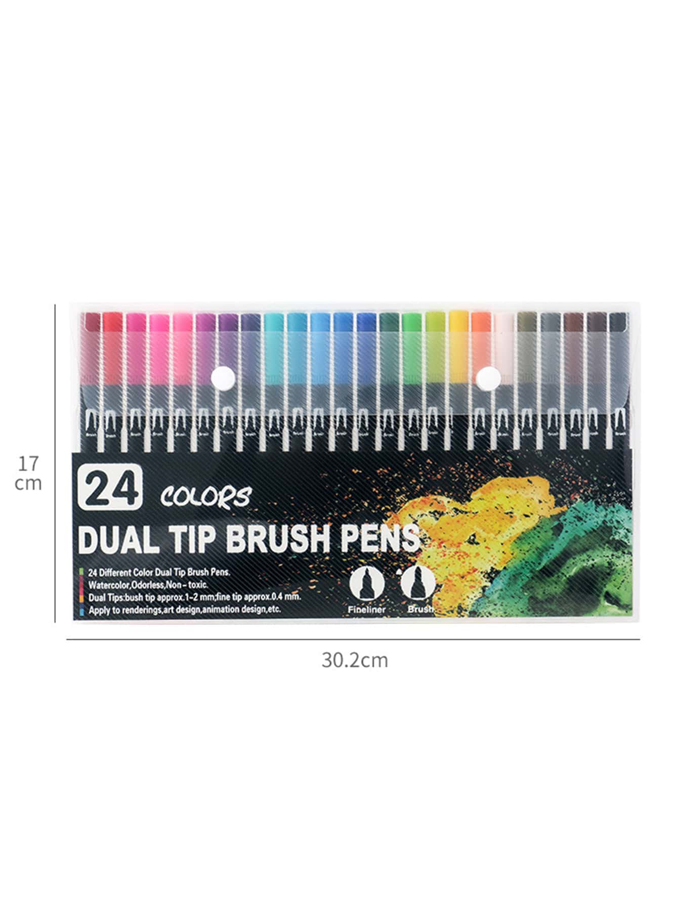 24 Colors Dual Tip Brush Marker, Fineliner & Soft Tip Art Markers For ...
