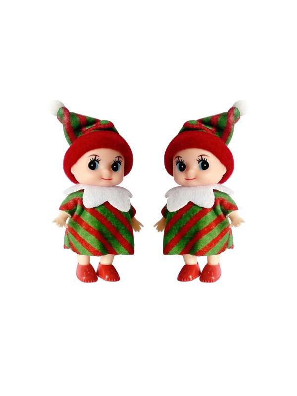 1 stuk Gestreept Kerstmis Elfje Pop , Elfje Plank PVC Vilt Pop ...