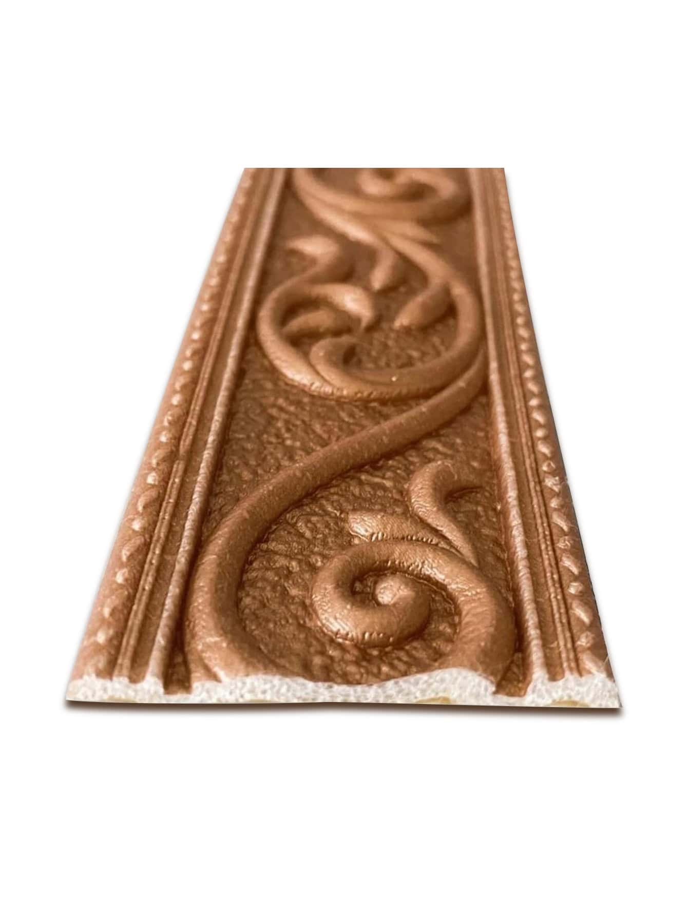 1pc Plastic Scroll Pattern Wall Baseboard Sticker, 3D Foam Edge Sealing ...