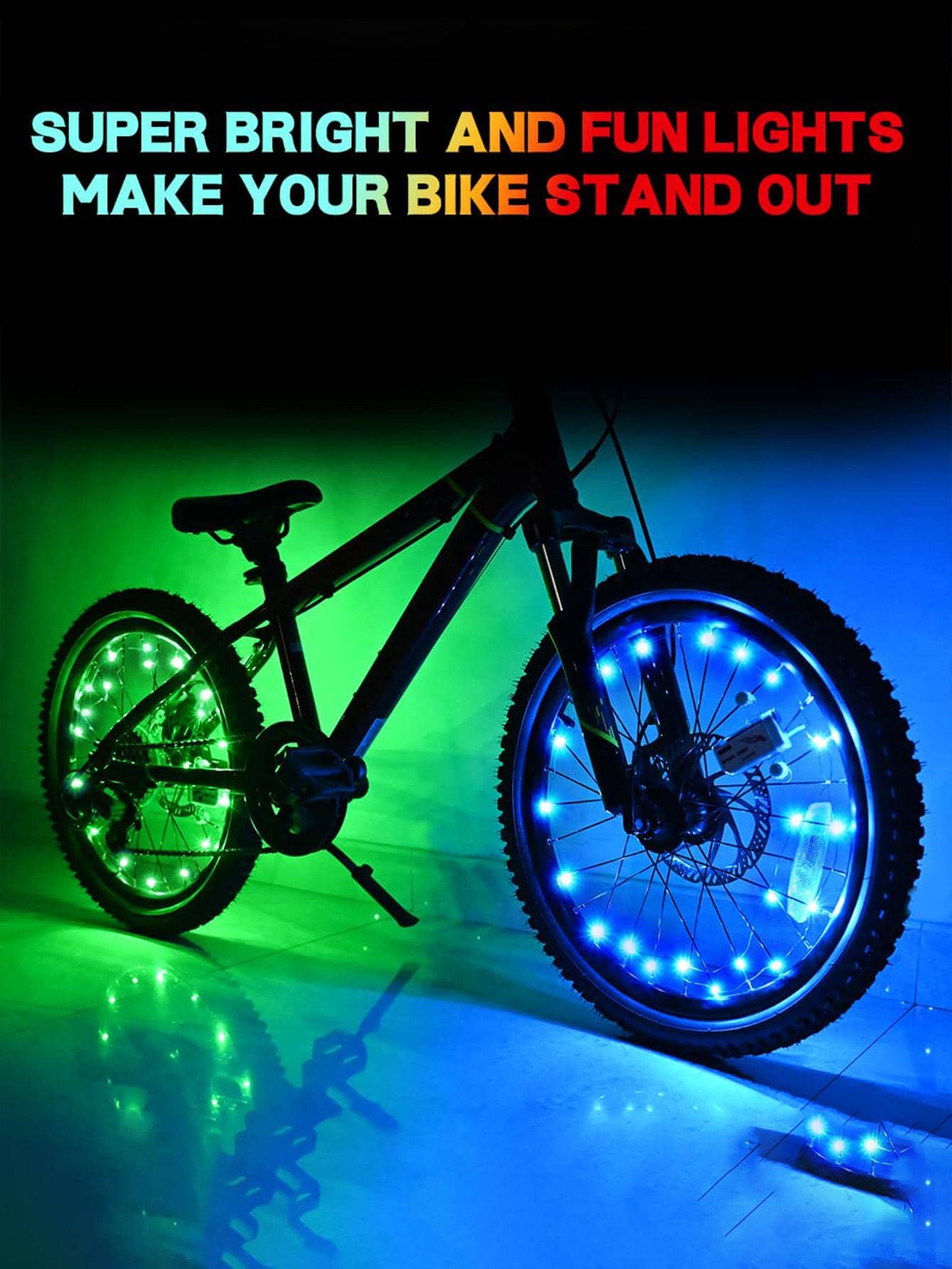 2pcs/pack Multicolor Tire Pack Led Bike Wheel Light Without Battery ...