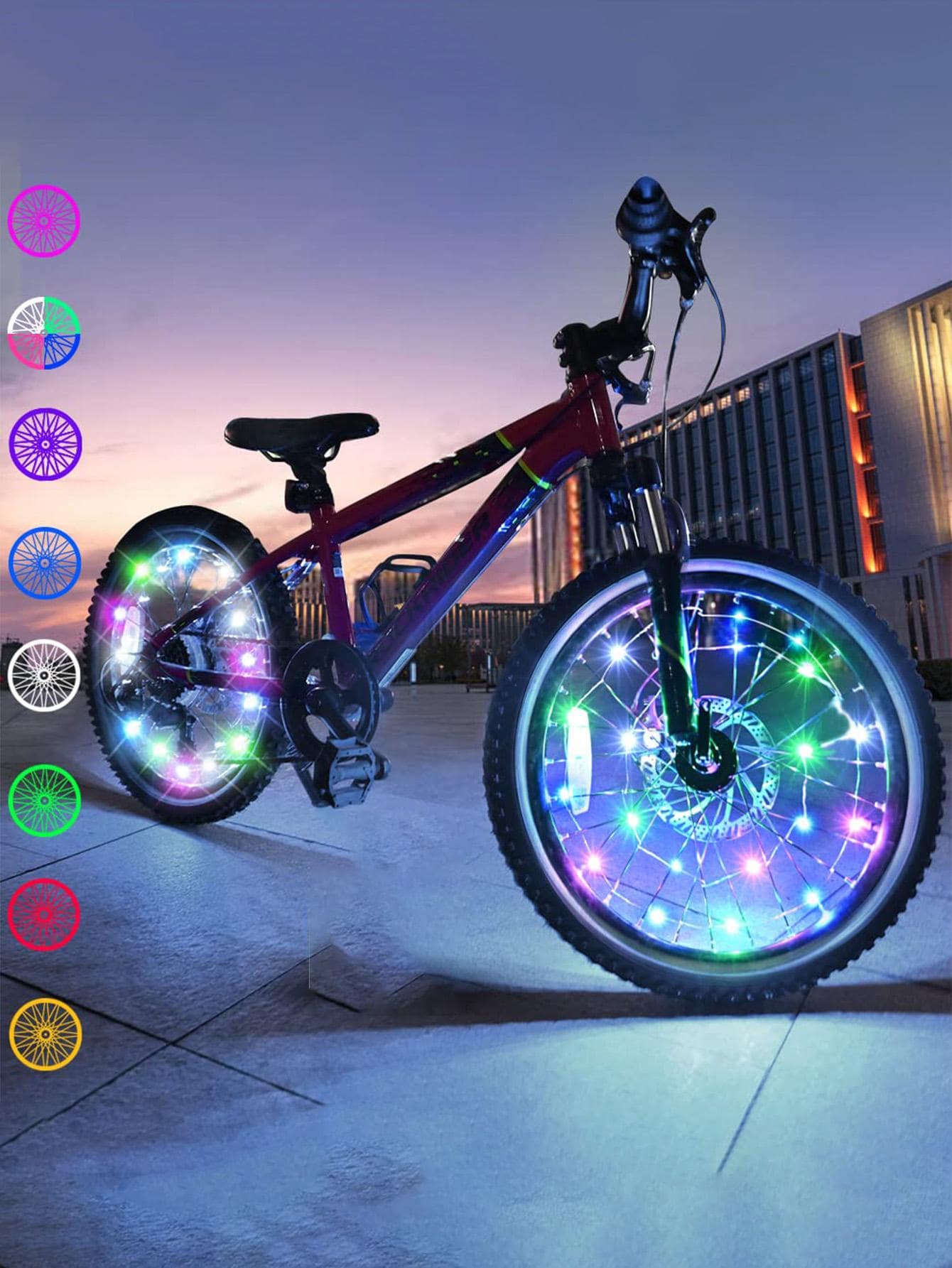 2pcs/pack Multicolor Tire Pack Led Bike Wheel Light Without Battery ...