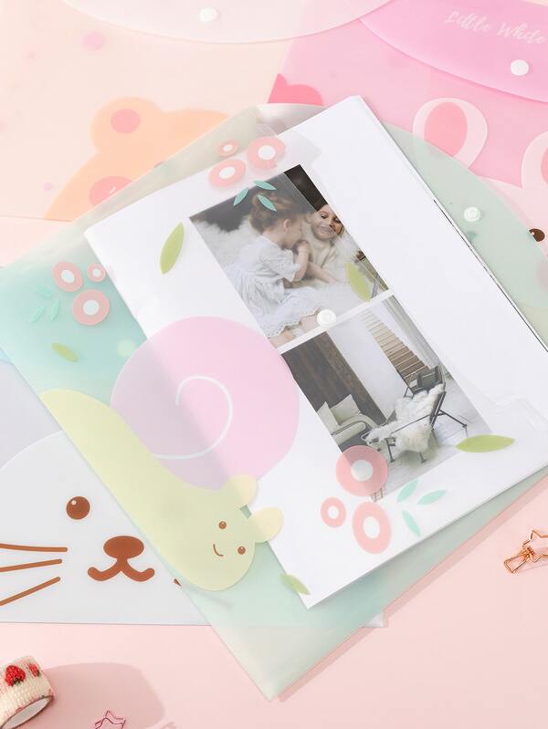 4 piezas/set bolsa de documentos de tamaño A4 con patrón de animales de ...