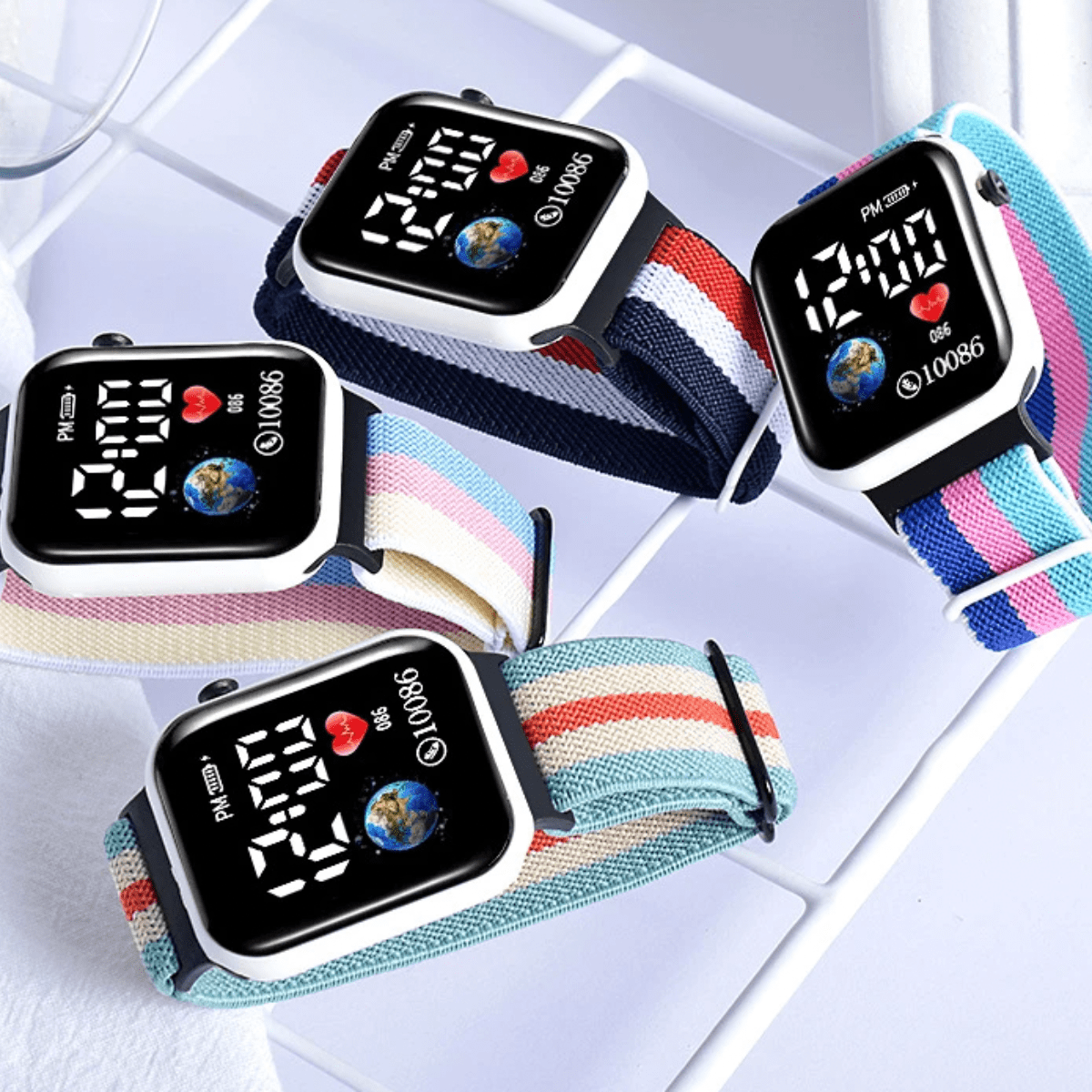 EUROTRUCK MEXICO Reloj Digital LED Correa Tela Elástica Ajustable. 1 ...