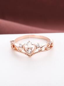 1pc Minimalist Crown-Shaped Cubic Zirconia Women's Ring | SHEIN USA