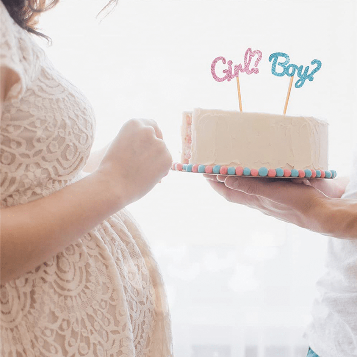 12Pcs Boy or Girl Cupcake Toppers, Glitter Cupcake Picks, Baby Shower ...