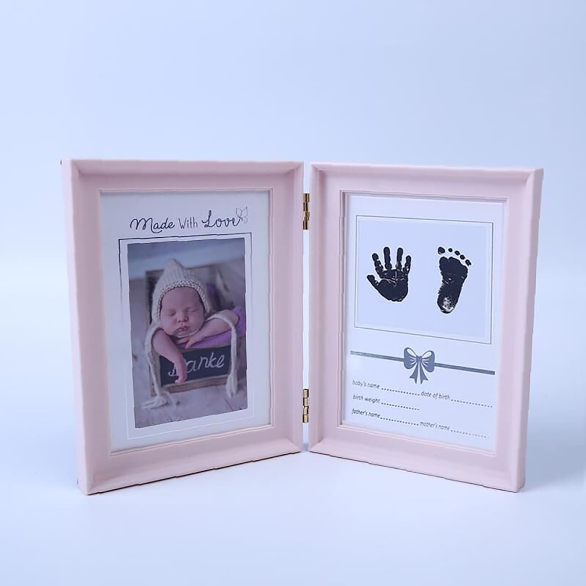 1pc Baby Full Moon Commemorative Frame With Hand & Foot Prints Pattern ...