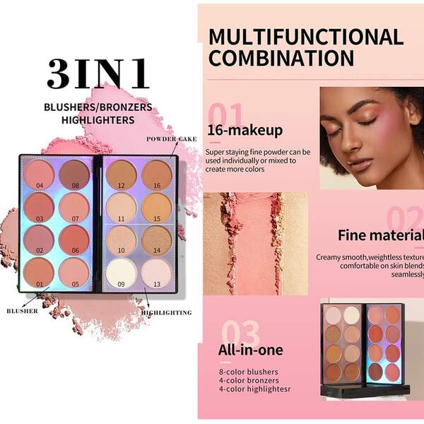 mate Colorete , Sombra de ojo con Iluminador Paleta Contorno aclarar ...