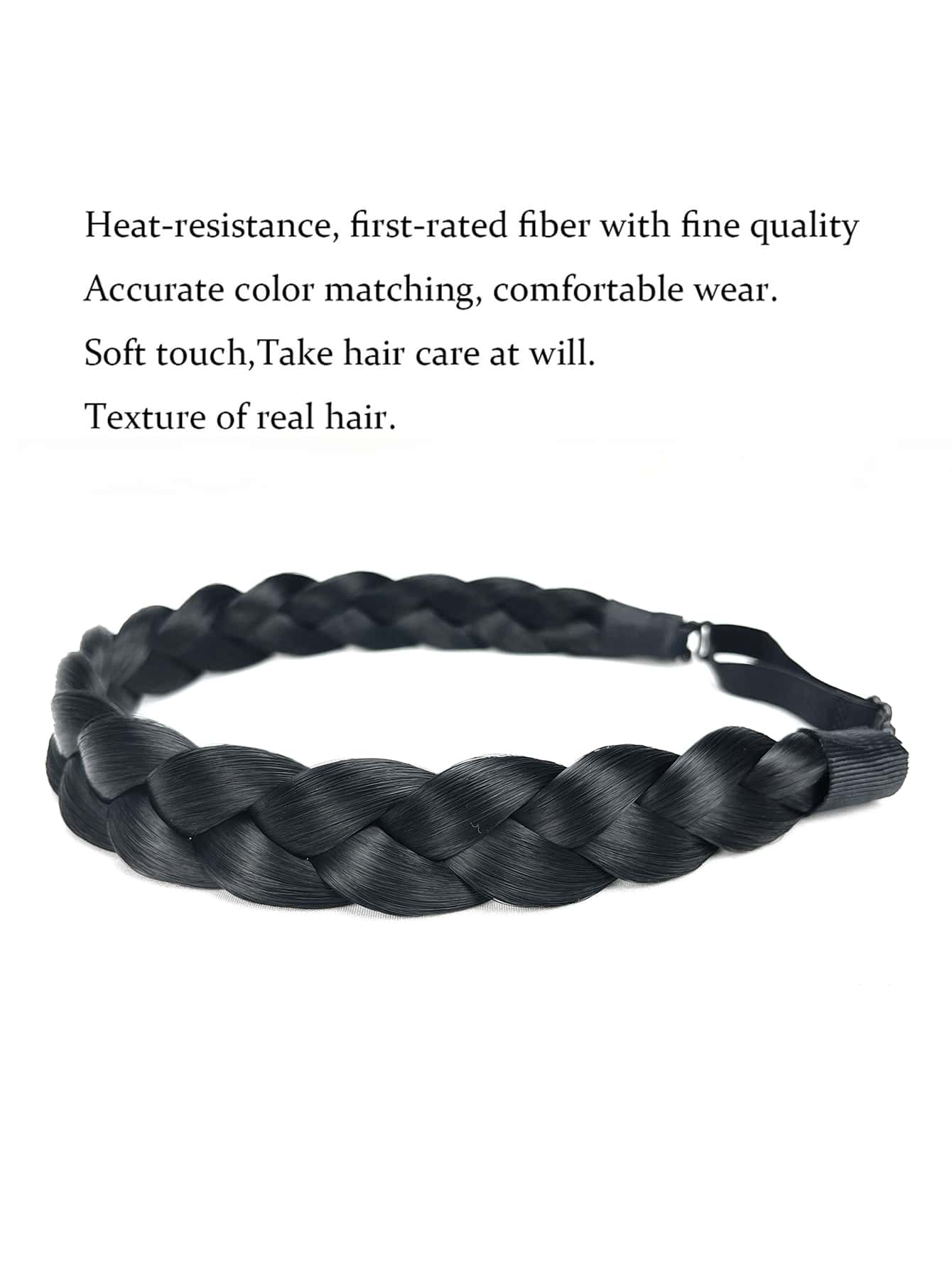 1pc black Braided Synthetic Hair Headband hair extensions,natural hair ...