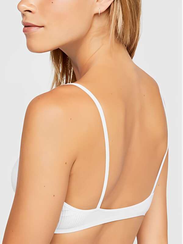 Women's Ribbed Bralette, Sexy Wireless Bra Without Padding And Back, Soft And Breathable ...