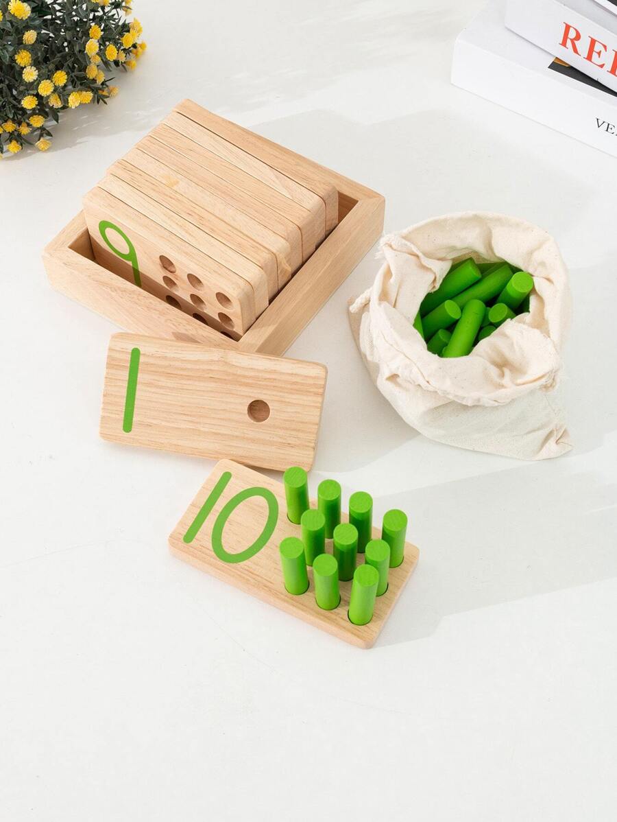 Cylinder Pegboard With Numbers For Counting And Matching (trains Focus ...