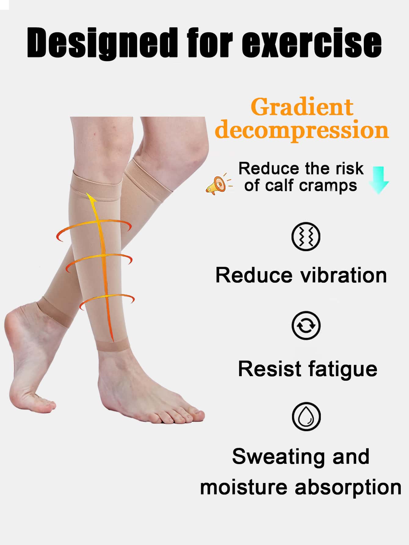 Compressiemouwen Voor mannen voetloos Compressiesokken Zonder Voeten ...