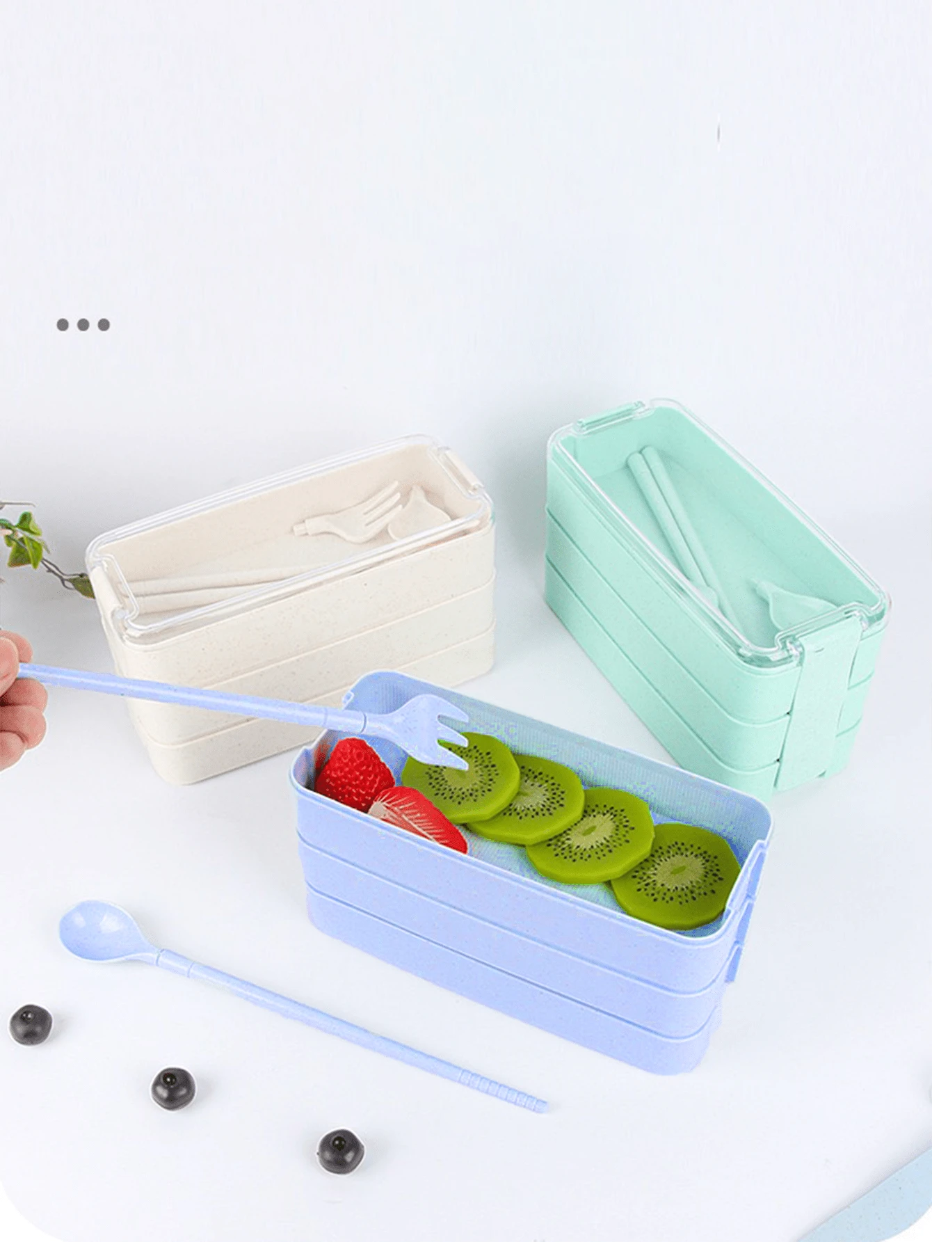 1pc Microwave Safe Rectangle-shaped Portable Bento Box With Separated ...