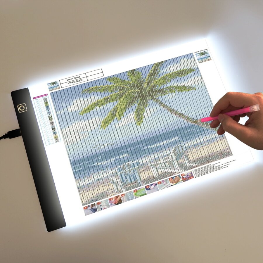 A4 LED Copy Board Light Tracing Box, Ultra-Thin Adjustable USB Power ...