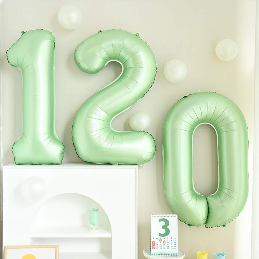 40inch/100cm Olive Green Number Shaped Cute Crystal Mylar Balloon For ...