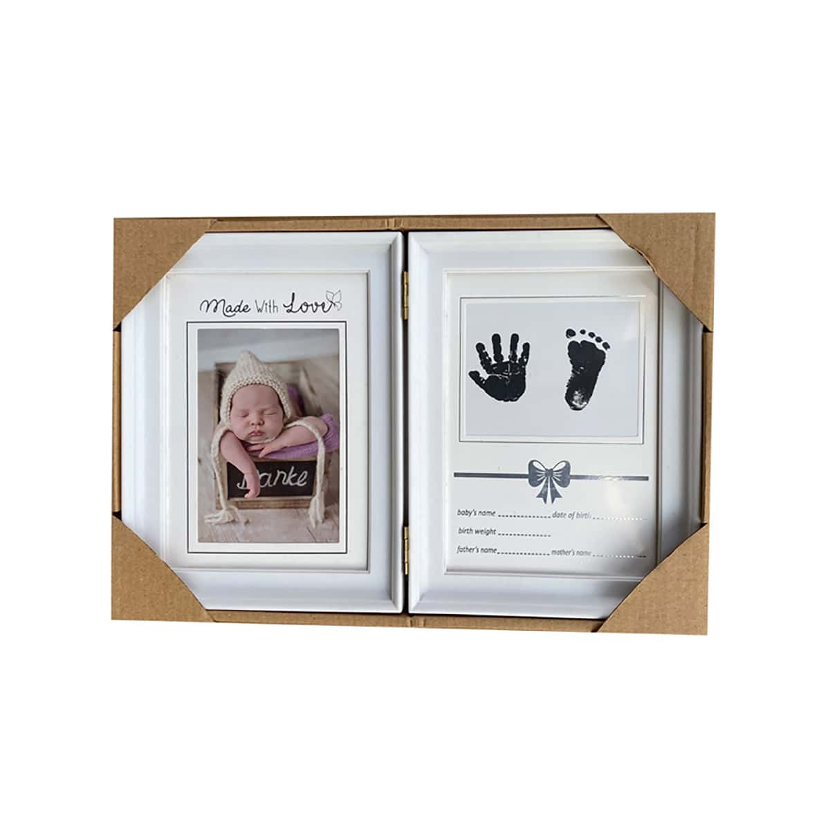 1pc Baby Full Moon Commemorative Frame With Hand & Foot Prints Pattern ...