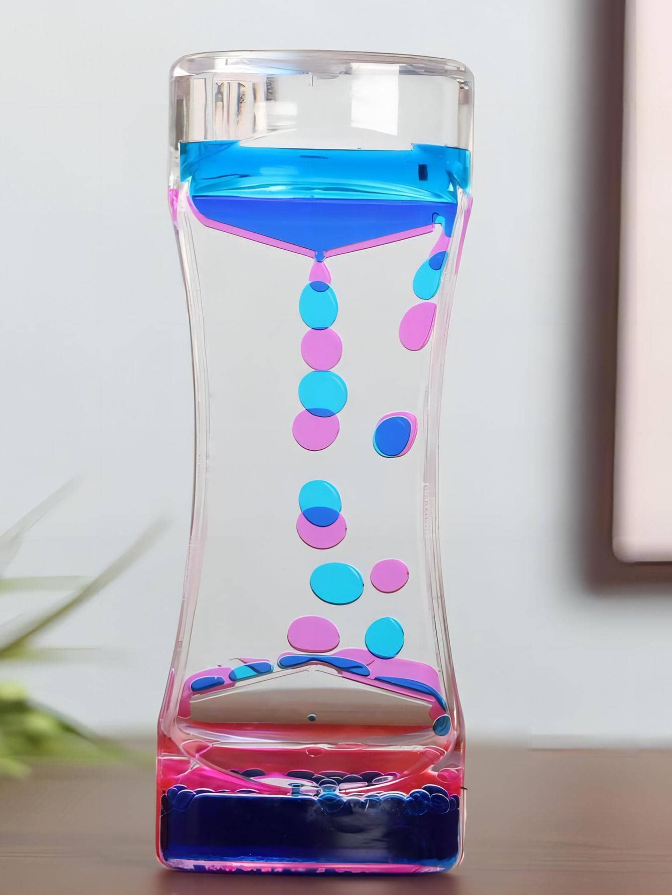 1PC Blue Powder Iquid Motion Bubbler For Kids And Adults, Hourglass ...