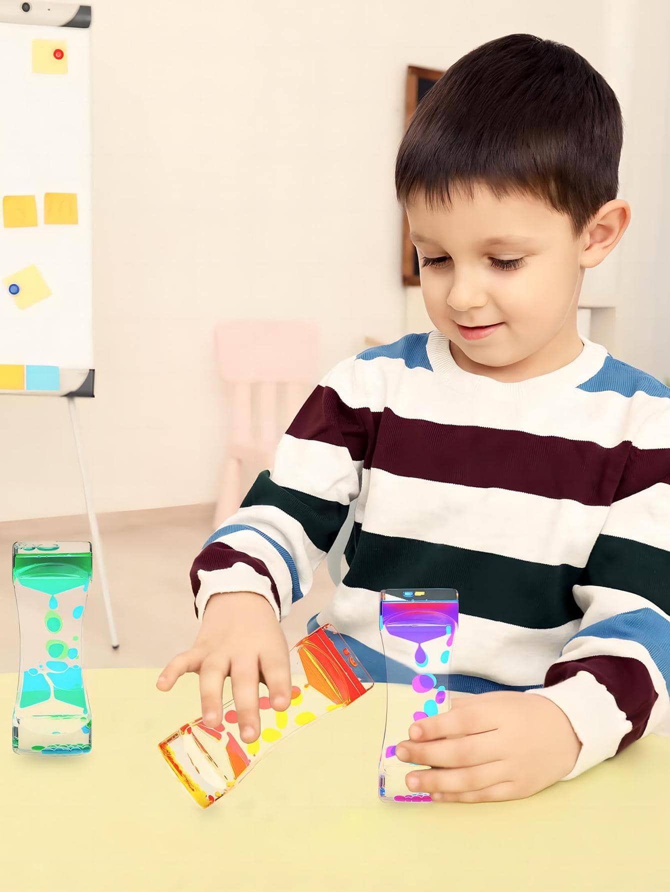 1PC Blue Powder Liquid Motion Bubbler For Kids And Adults, Hourglass ...