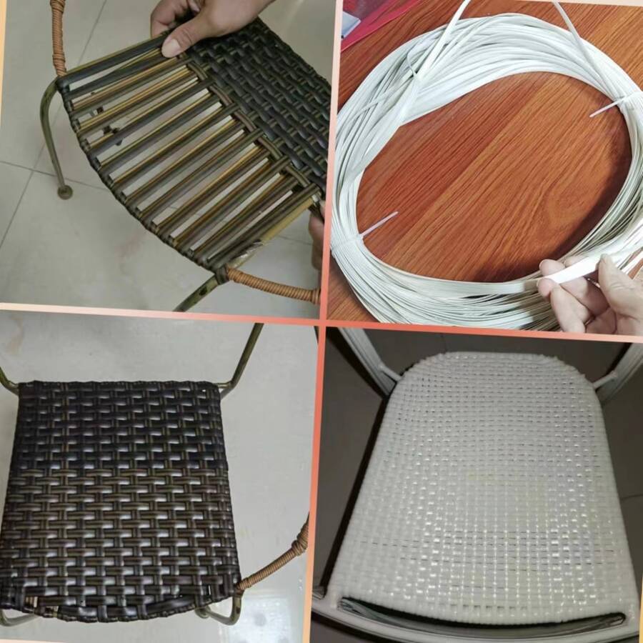 500g, About 60m, White Pe Rattan For Furniture Chair Repairing, Plastic ...