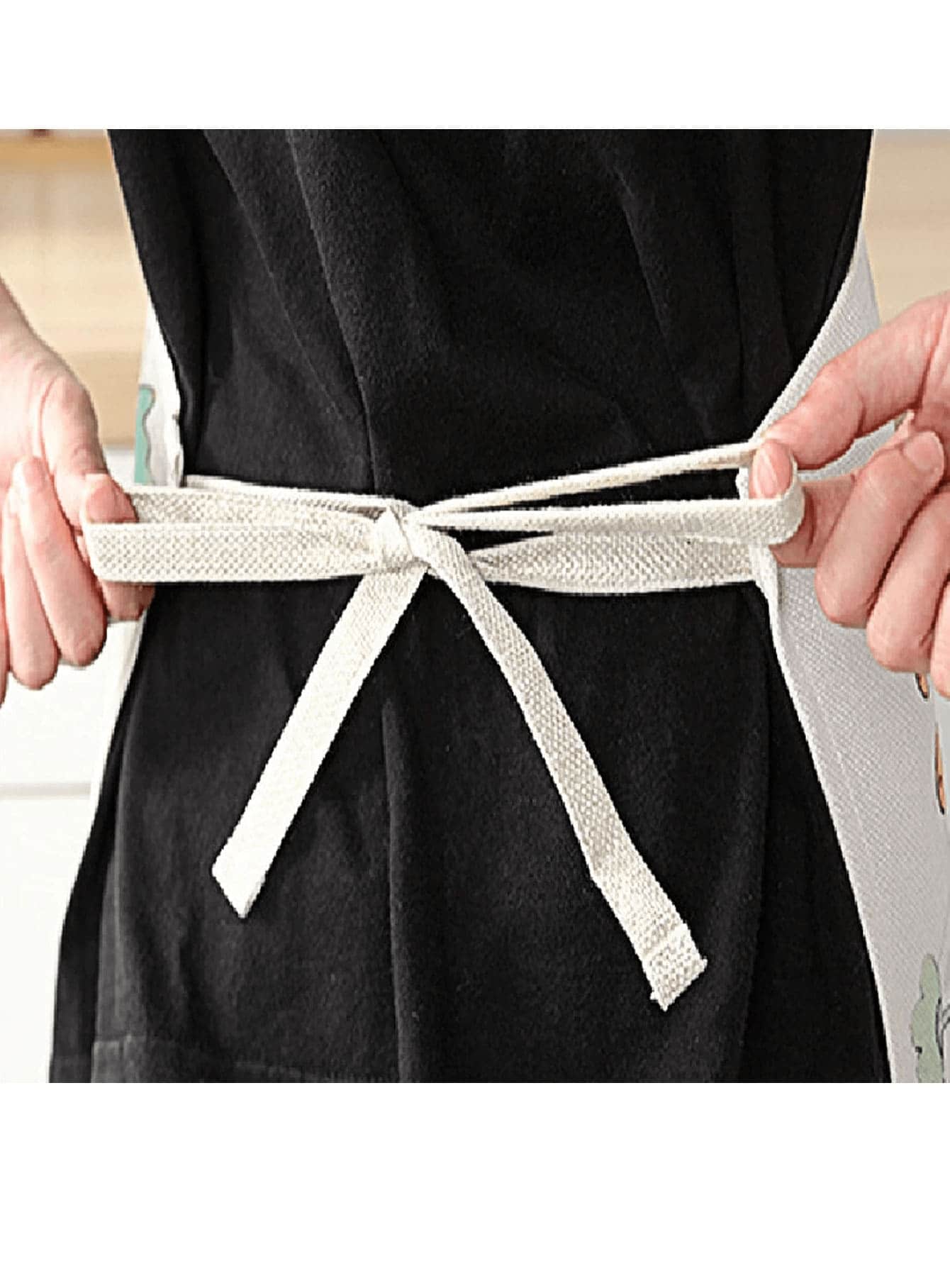 1PC Linen A-Z Golden Crown Letter Aprons Black Apron Apron Kitchen ...