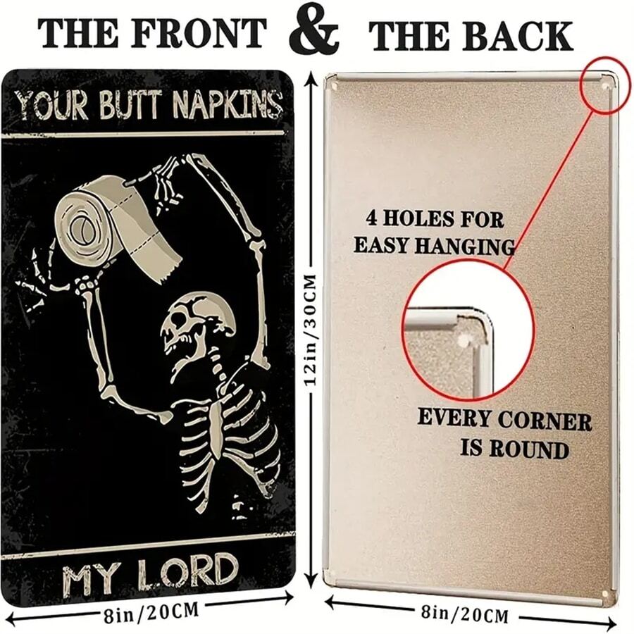 Funny Metal Tin Sign Retro Skeleton Decorate Tin Signs Wall Art Perfect ...