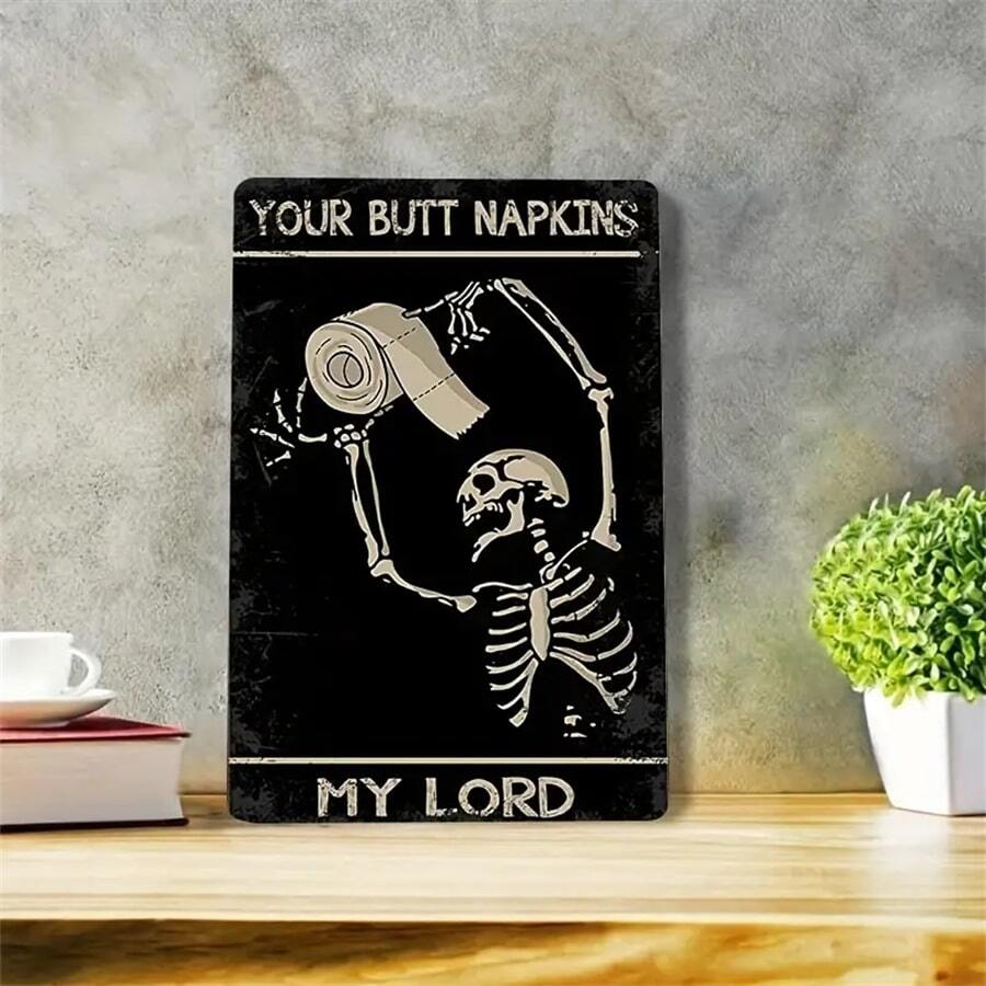 Funny Metal Tin Sign Retro Skeleton Decorate Tin Signs Wall Art Perfect ...