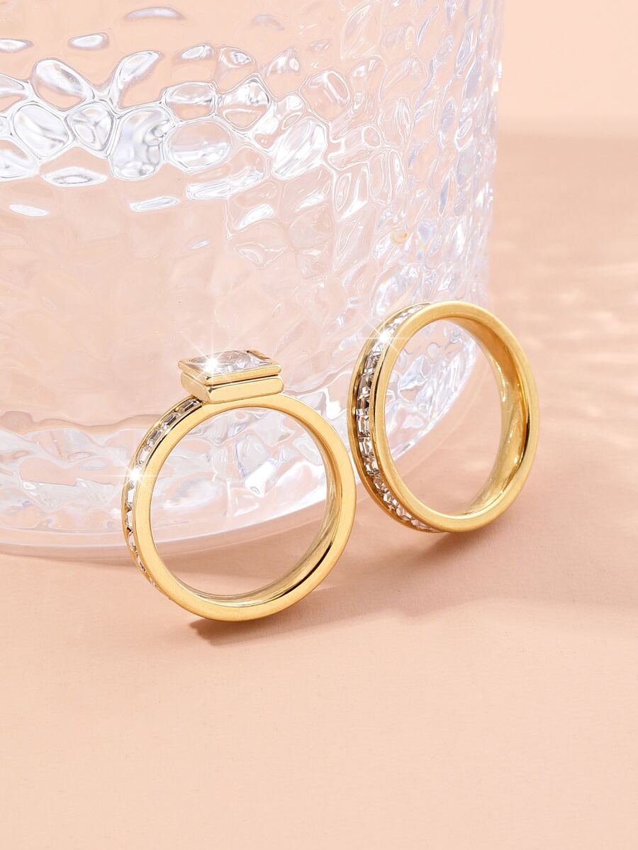 Onelike 2pcs Stainless Steel Gold Yellow Round Sofa Diamond Gorgeous ...