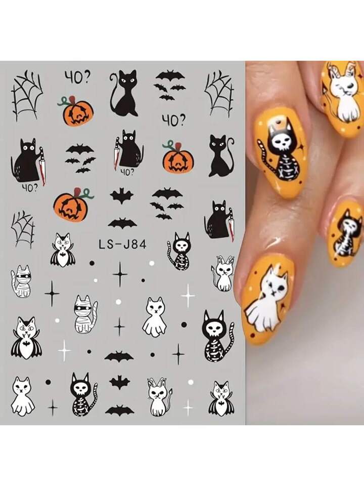 Bat Halloween Nail Designs