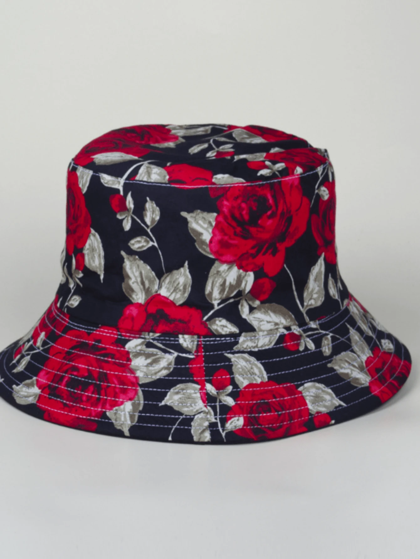 Reversible Rose Flower Print Bucket Hat Travel Beach Hats Unisex ...