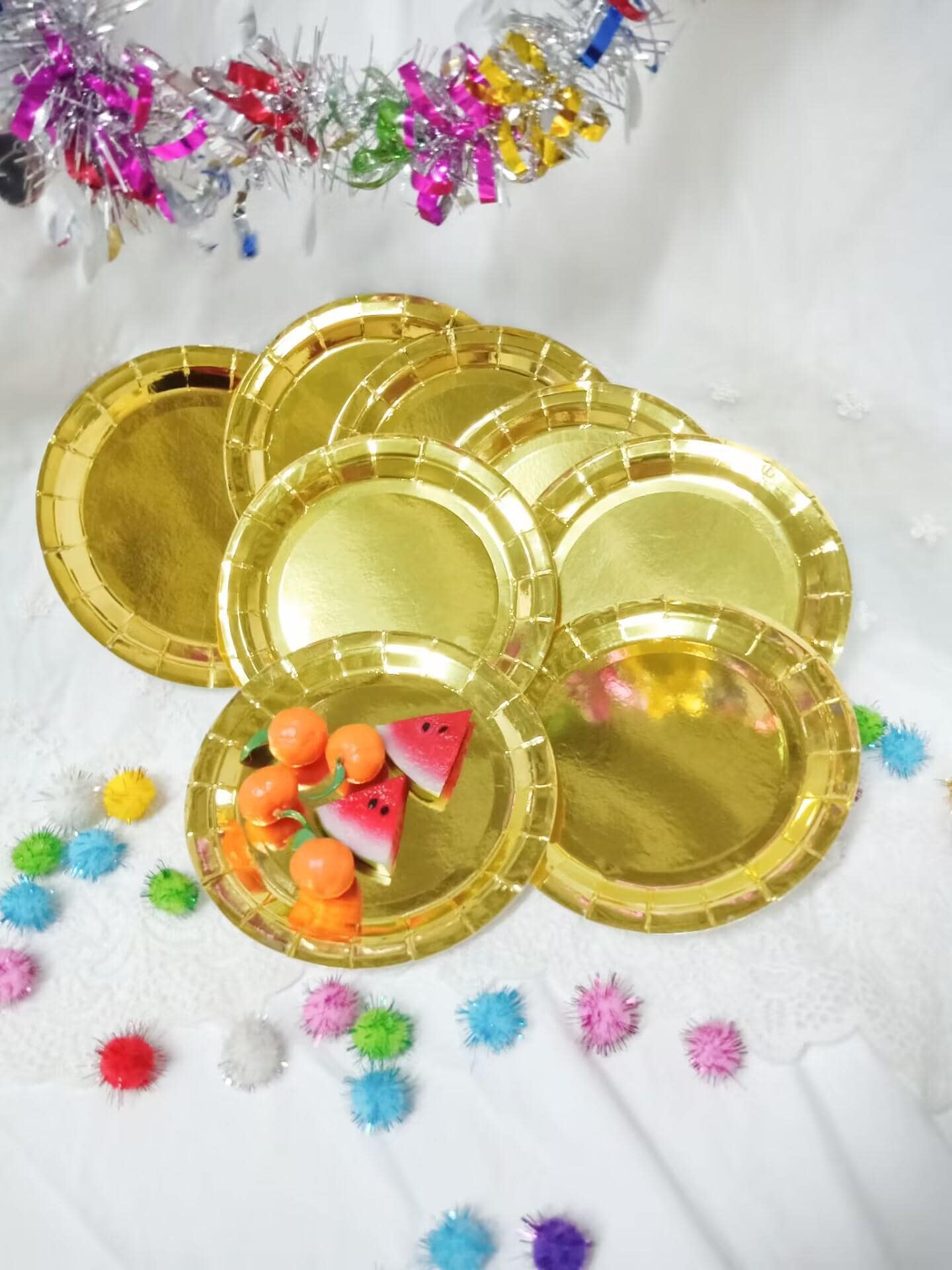 Shiny Gold Foil Disposable Dinner Plates | SHEIN USA